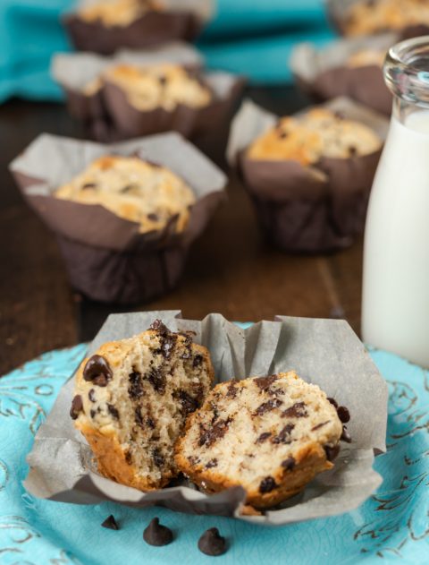Chocolate Chip Muffins (Bakery-Style) - Mama Needs Cake®