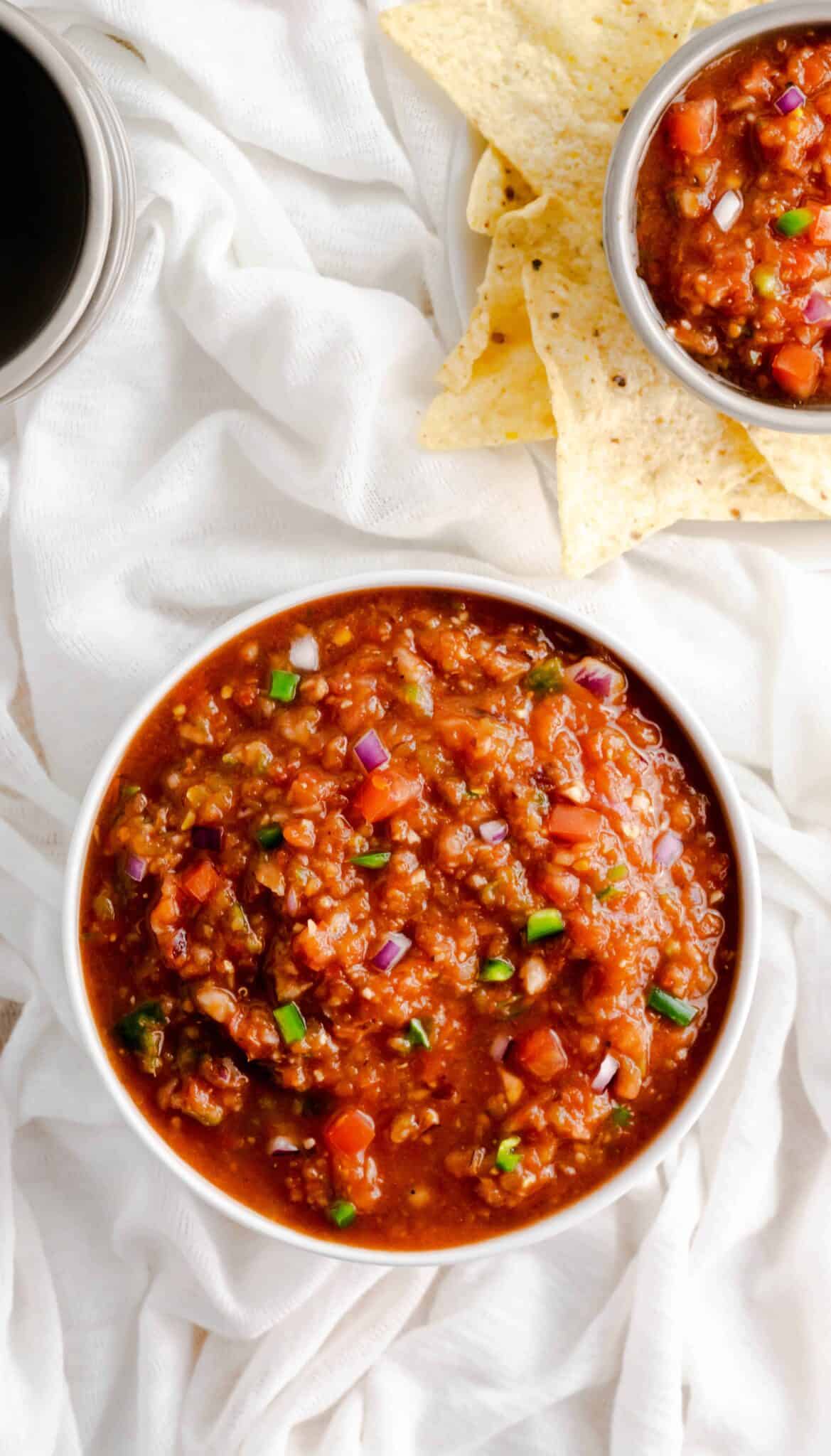 Homemade Restaurant Style Red Salsa - Mama Needs Cake®
