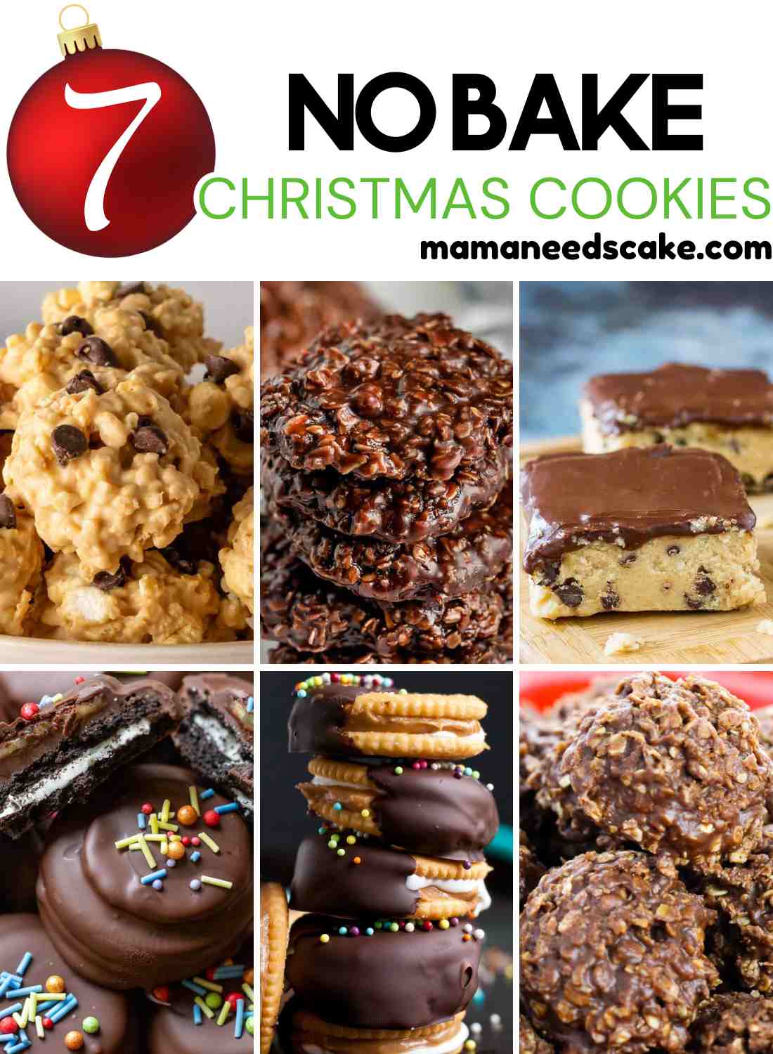 7 No Bake Christmas Cookies to Make Holiday Baking Easy - Mama Needs Cake®