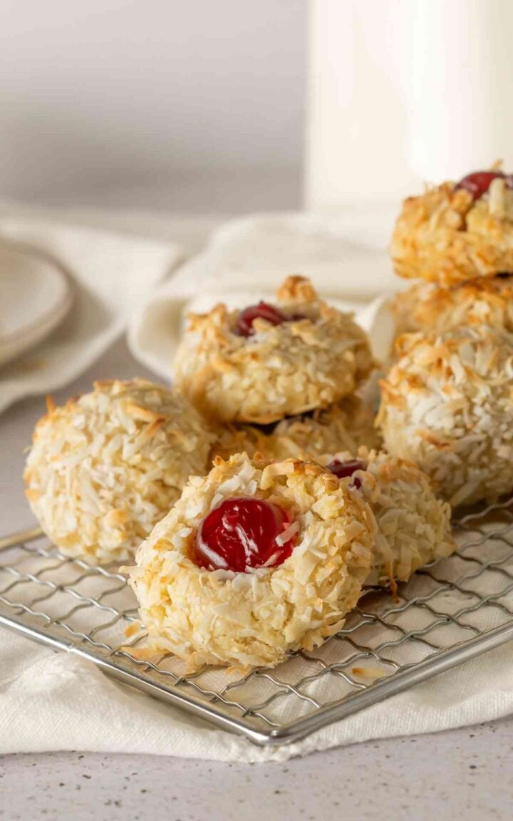 Coconut Raspberry Thumbprint Cookies - Mama Needs Cake®