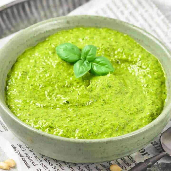 Fresh Basil Pesto Recipe (Easy Homemade Pesto) - Mama Needs Cake®